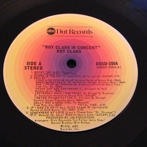 Roy Clark - Roy Clark In Concert - Used Vinyl - High-Fidelity Vinyl ...