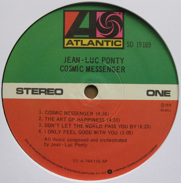 Jean-Luc Ponty - Cosmic Messenger - Used Vinyl - High-Fidelity Vinyl ...