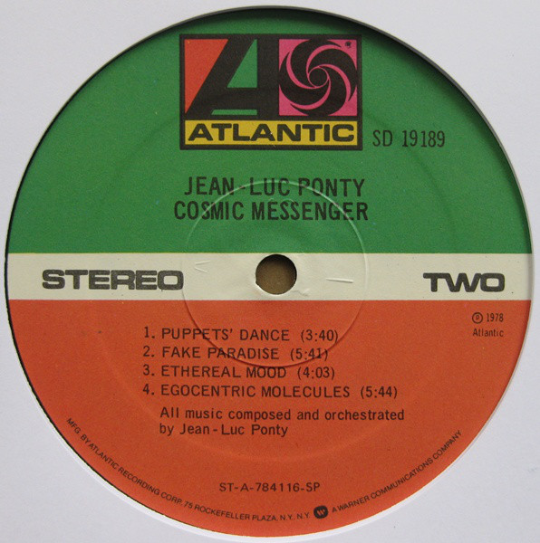 Jean-Luc Ponty - Cosmic Messenger - Used Vinyl - High-Fidelity Vinyl ...