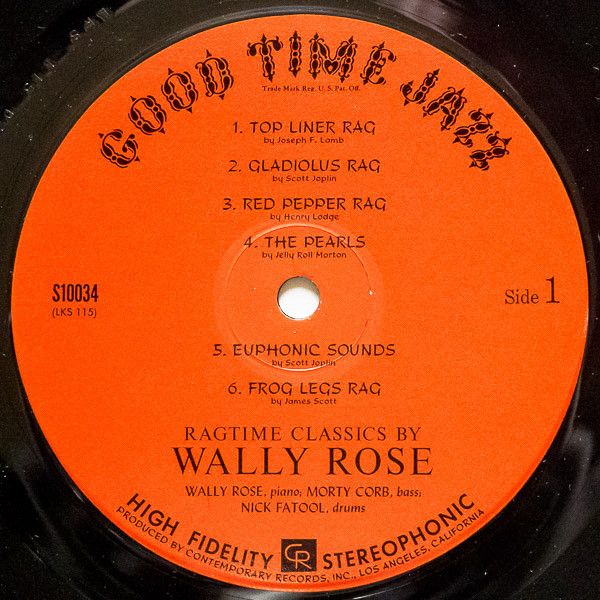 Wally Rose - Ragtime Classics - Used Vinyl - High-Fidelity Vinyl ...