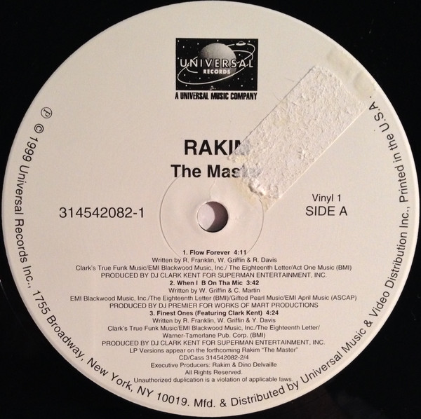 Rakim - The Master - Used Vinyl - High-Fidelity Vinyl Records and Hi-Fi ...