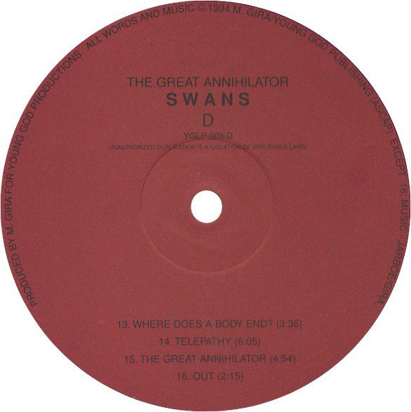 Swans - The Great Annihilator - Used Vinyl - High-Fidelity Vinyl ...